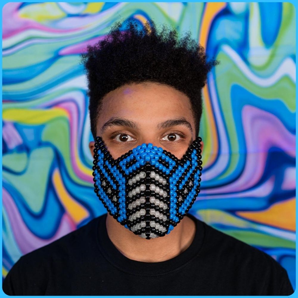 Subzero Full Face Kandi Mask | Festival Mask | Handmade Rave Mask ...