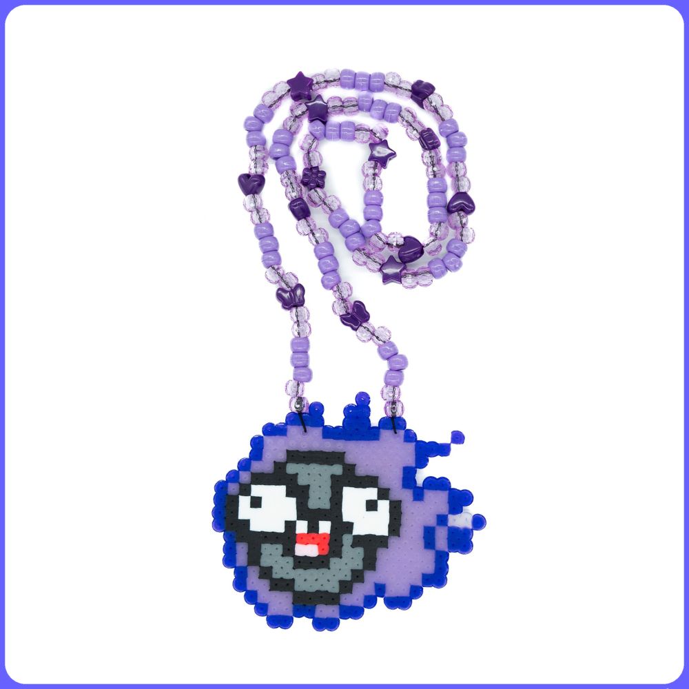 Derpy Gastly Perler Necklace | Video Games | Festival Rave Jewelry ...