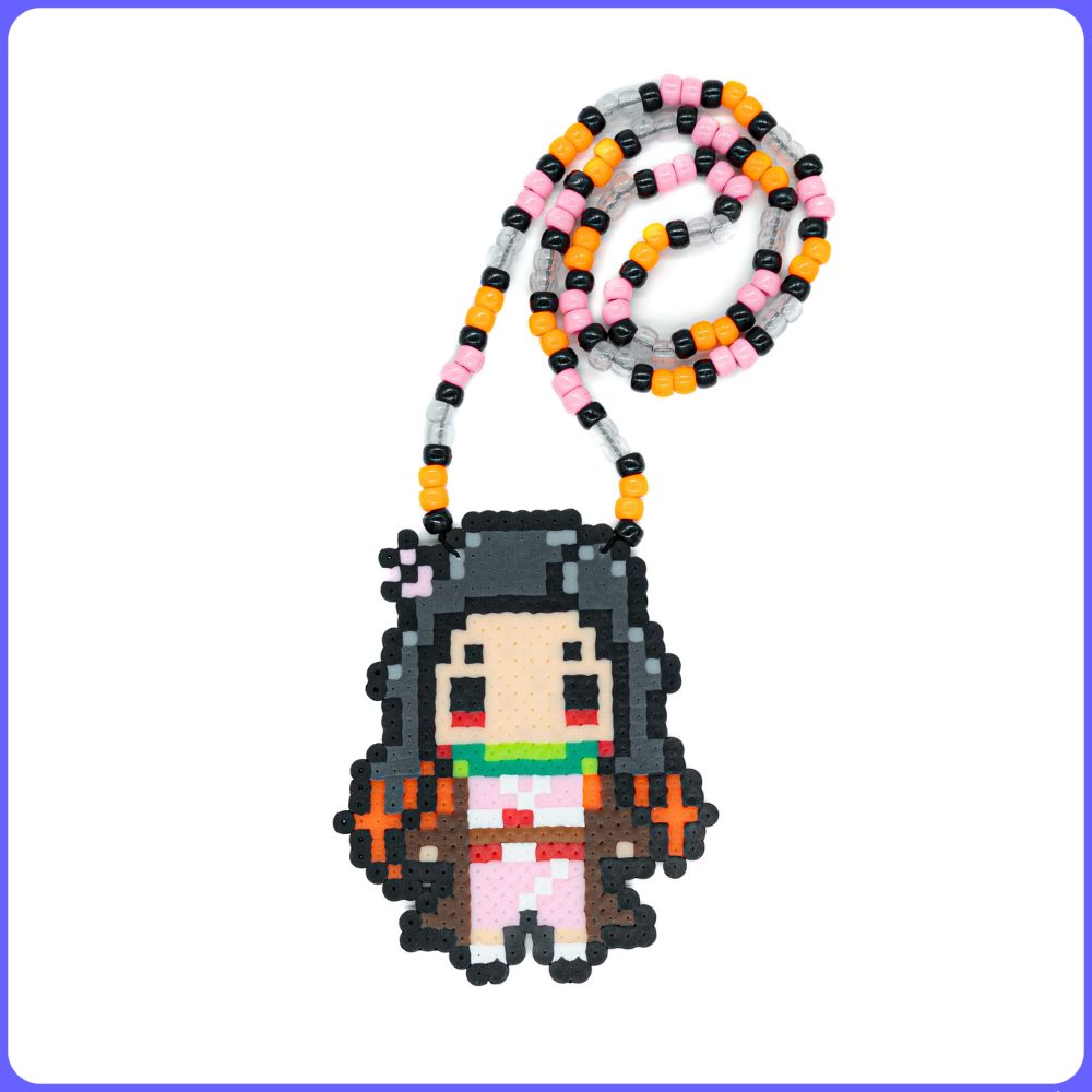 Demon Slayer Nezuko Perler Necklace | Manga | Festival Rave Jewelry ...