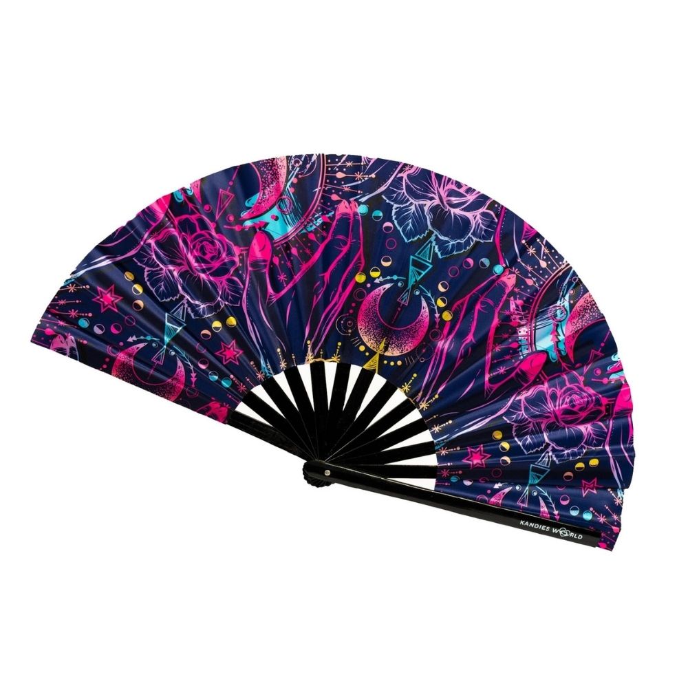 Astro Lunar Rave Fan | UV Reactive Festival Hand Fan – Kandies World