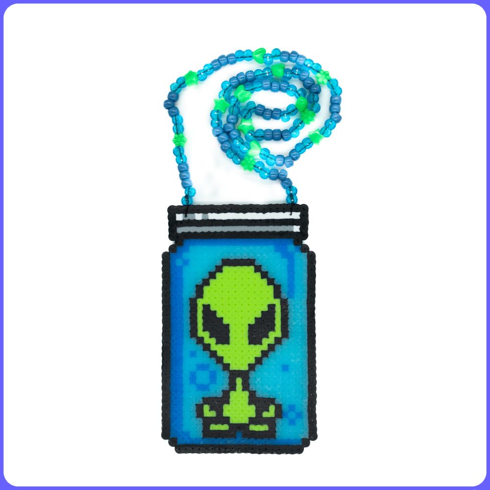 Alien in Jar Perler Necklace | Space | Festival Rave Jewelry – Kandies ...