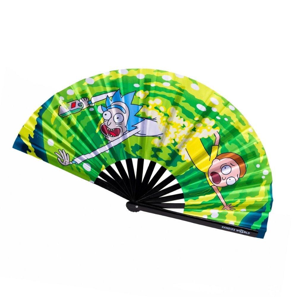 Rick And Morty Rave Fan | UV Reactive Festival Hand Fan – Kandies World