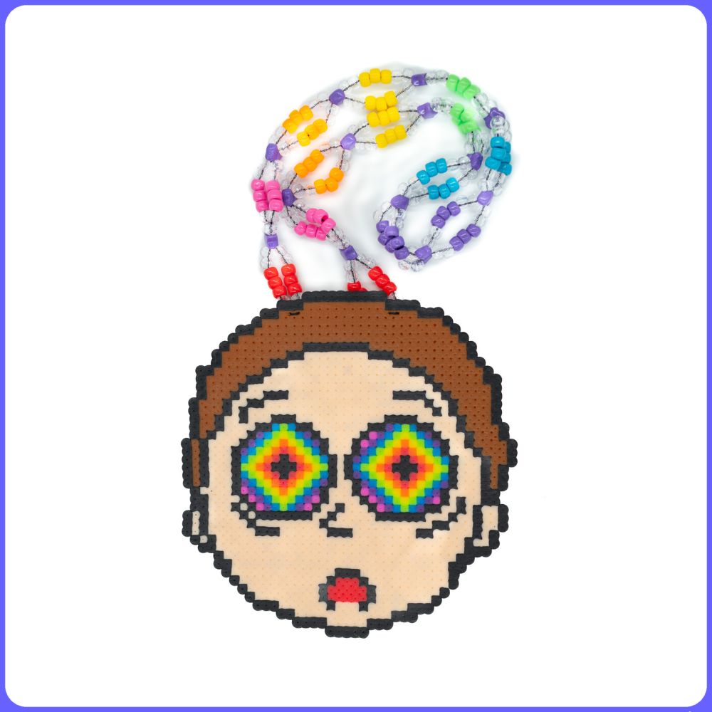 Morty Trippy Perler Necklace | Movies & TV | Festival Rave Jewelry ...