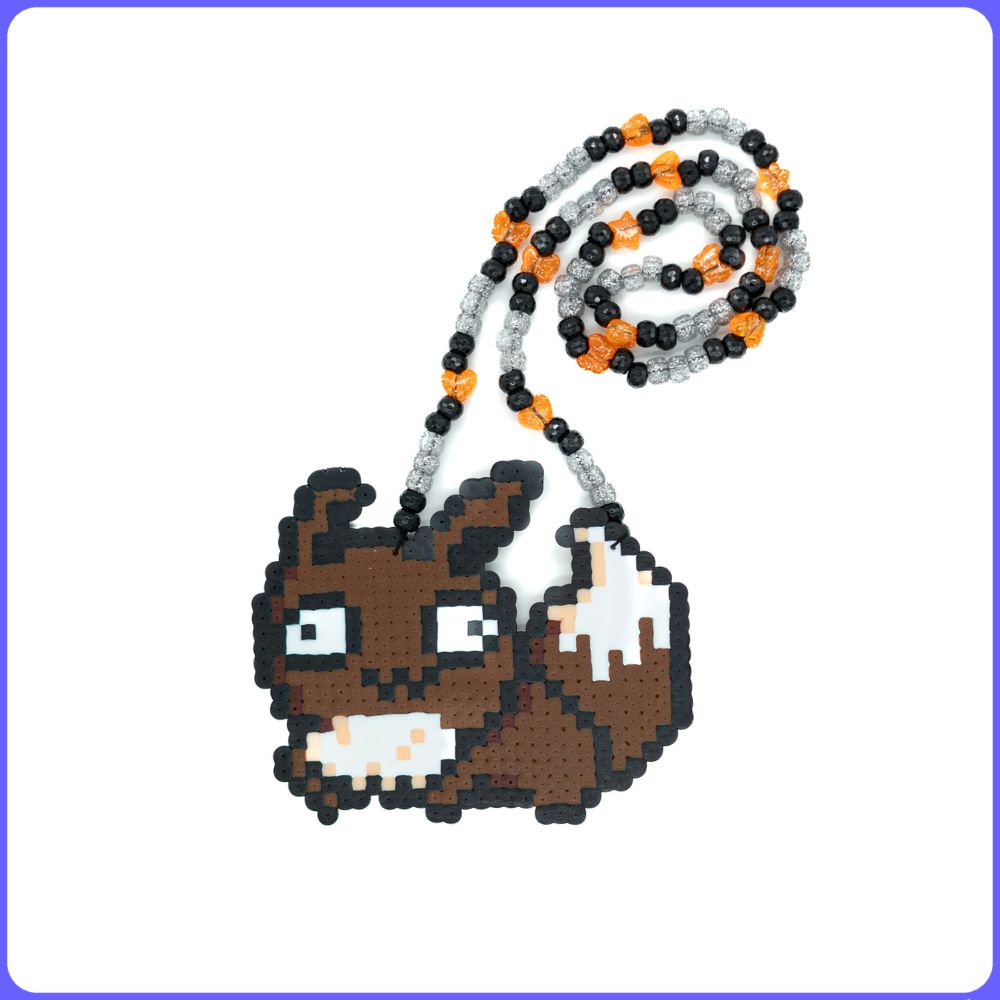 Derpy Eevee Perler Necklace | Video Games | Festival Rave Jewelry ...