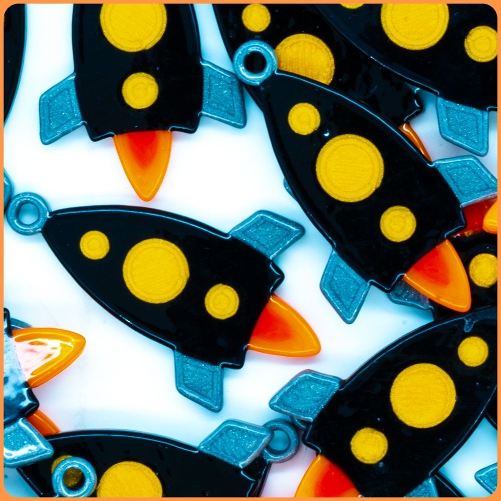 Black Rocket Custom Bead Charm - Good For Jewelry, Kandi Rave Bracelet ...