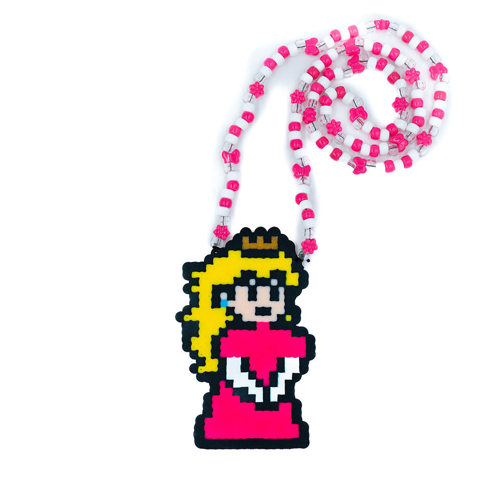 Princess Peach Perler Necklace | Video Games | Festival Rave Jewelry ...