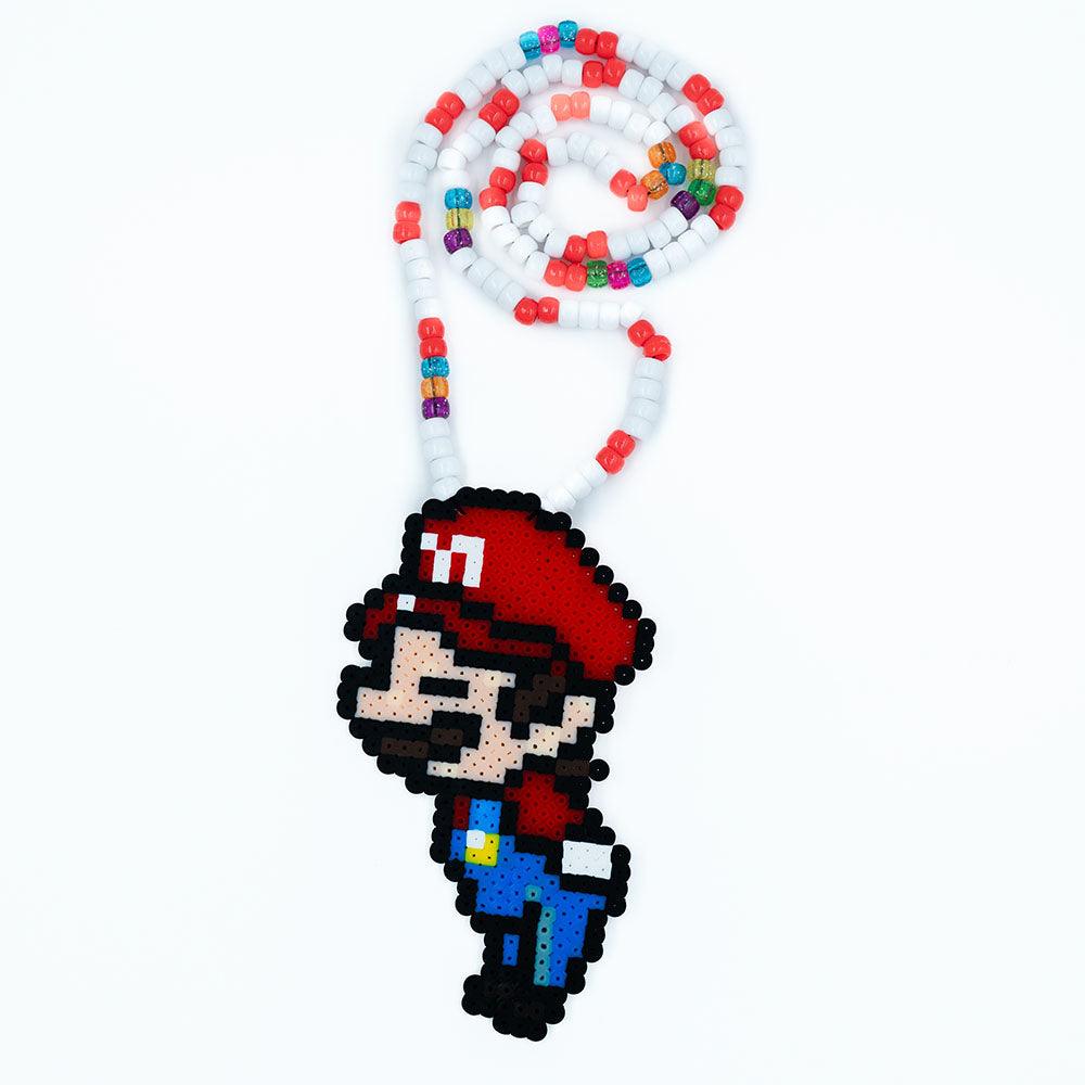Mario Kissing Perler Necklace | Video Games | Festival Rave Jewelry ...