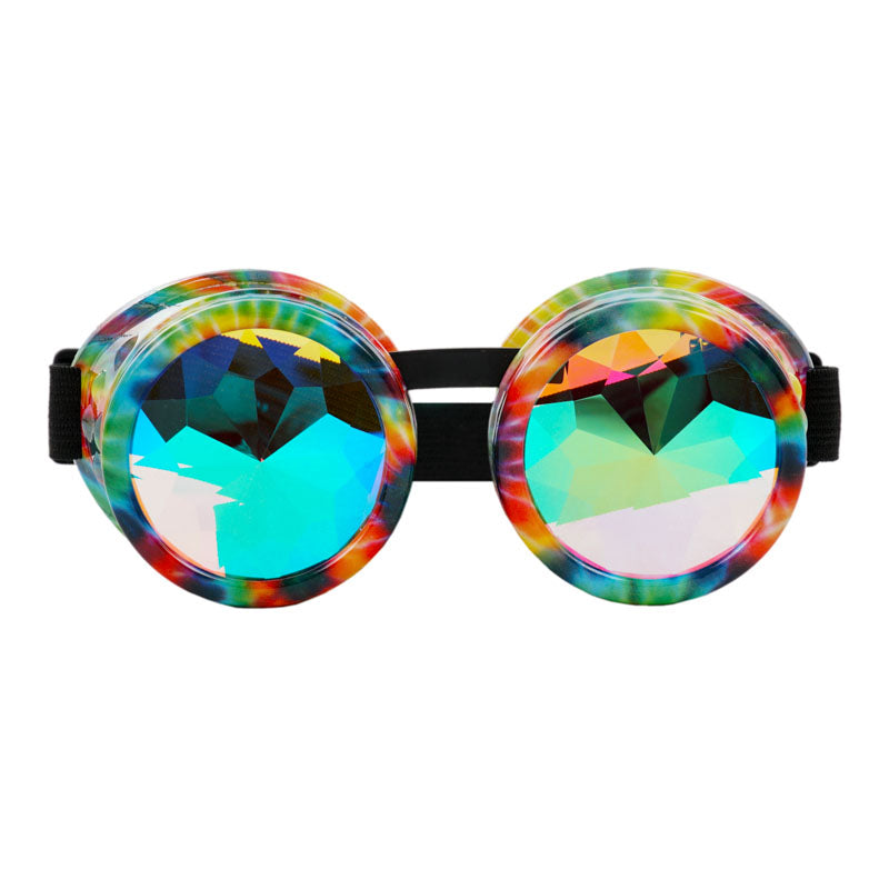 Steampunk Kaleidoscope Round Goggles - Festival Glasses - Accessories ...