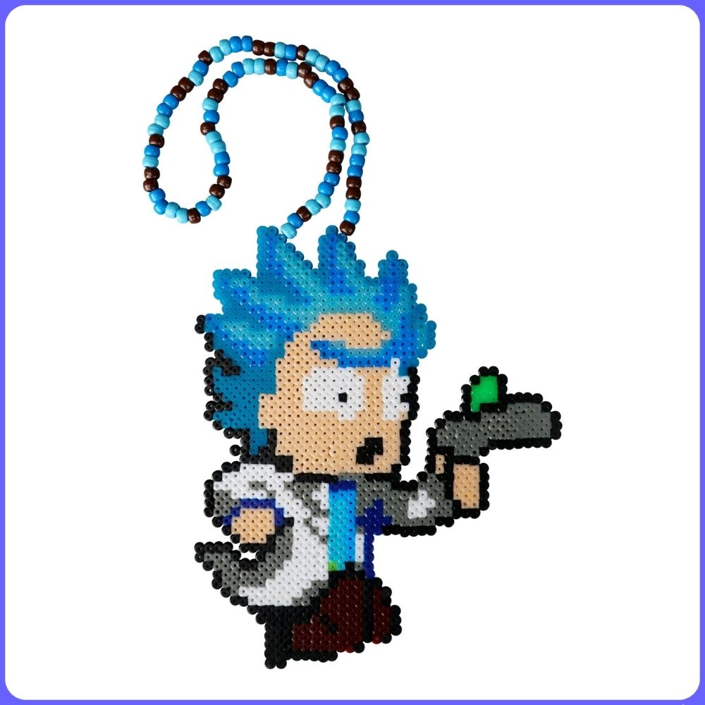 Rick Portal Gun Perler Necklace | Movies & TV | Festival Rave Jewelry ...