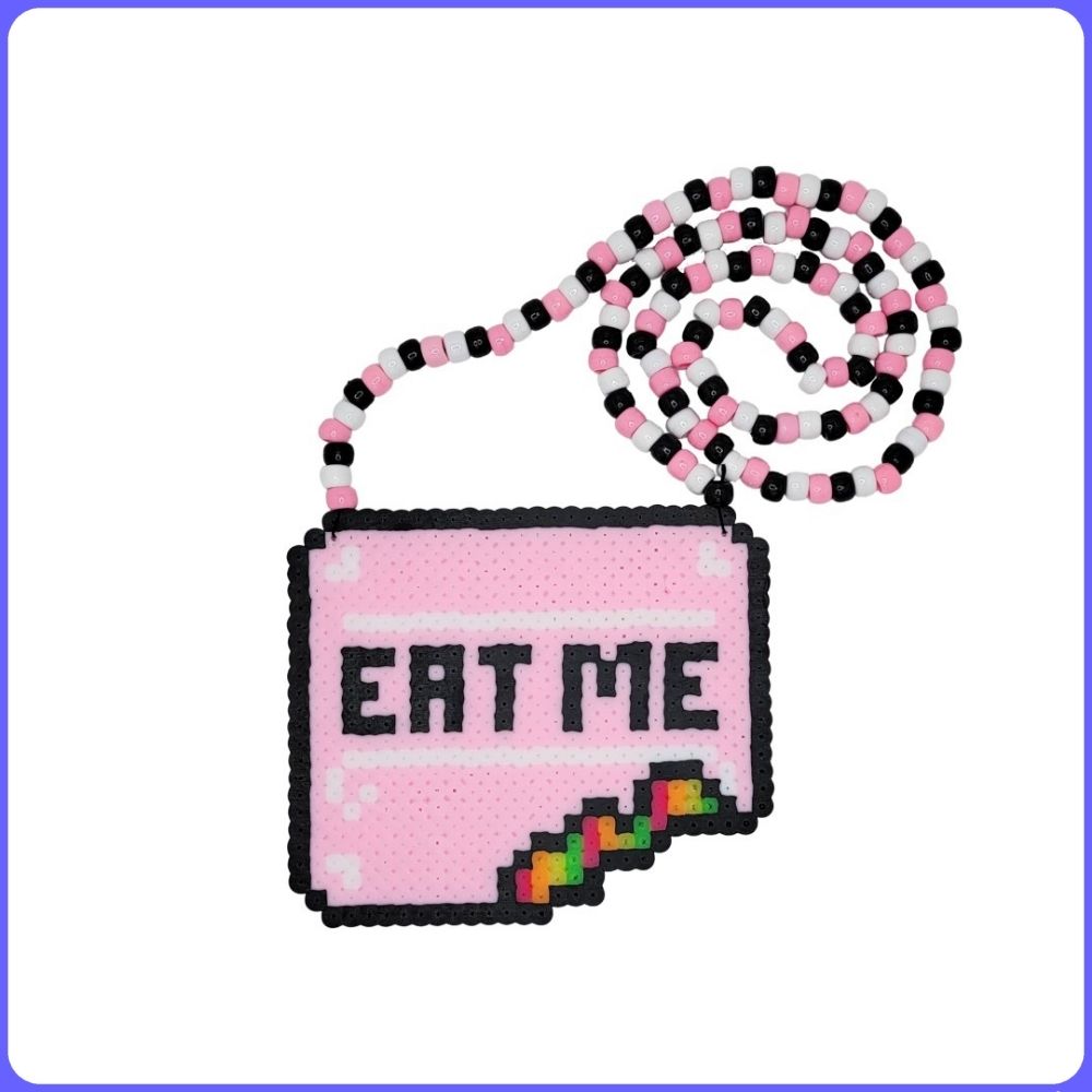 Eat Me Candy Perler Necklace | EDM | Festival Rave Jewelry – Kandies World