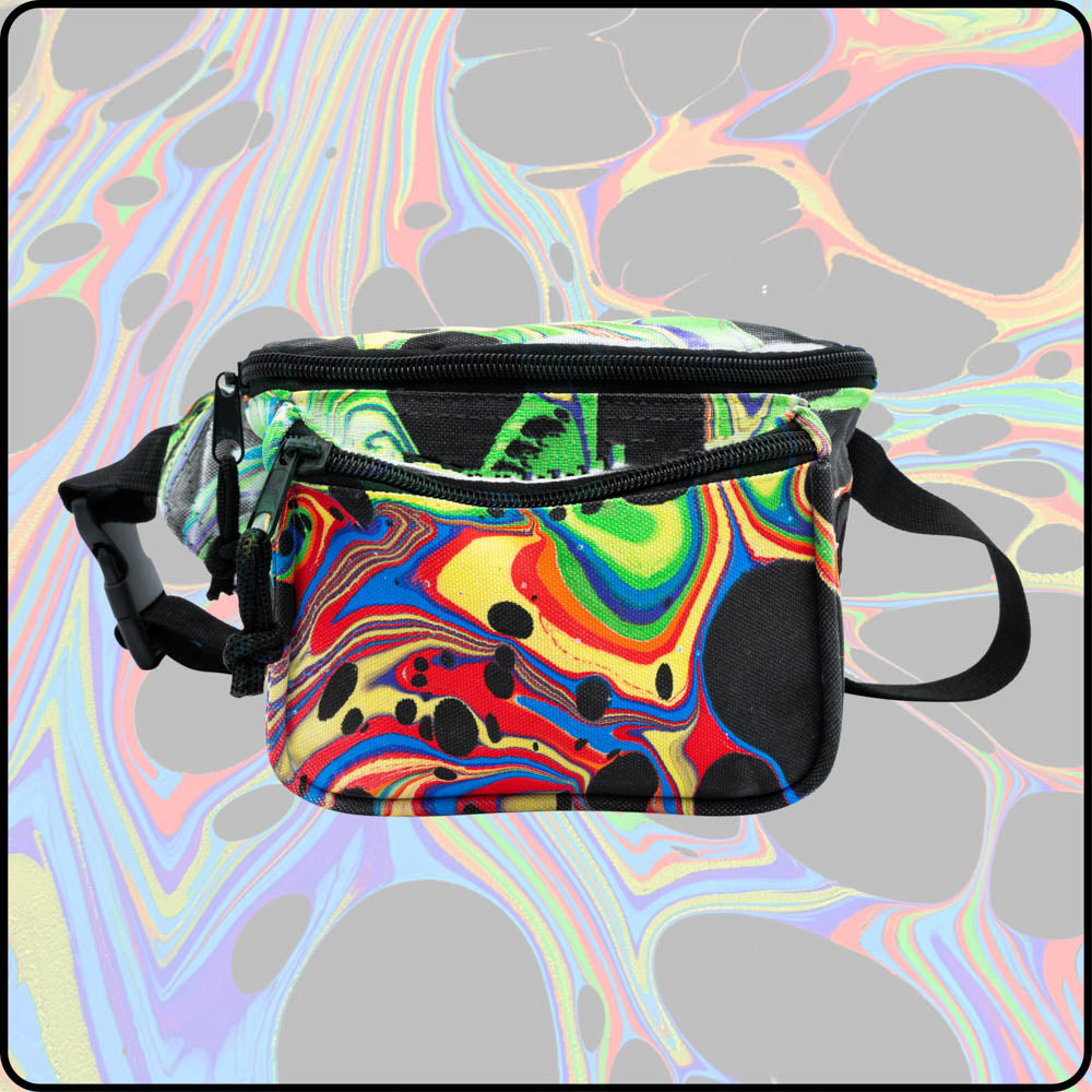 Dark Rainbow RGB Hydro-Dipped Fanny Pack | Festival Marble Bag ...