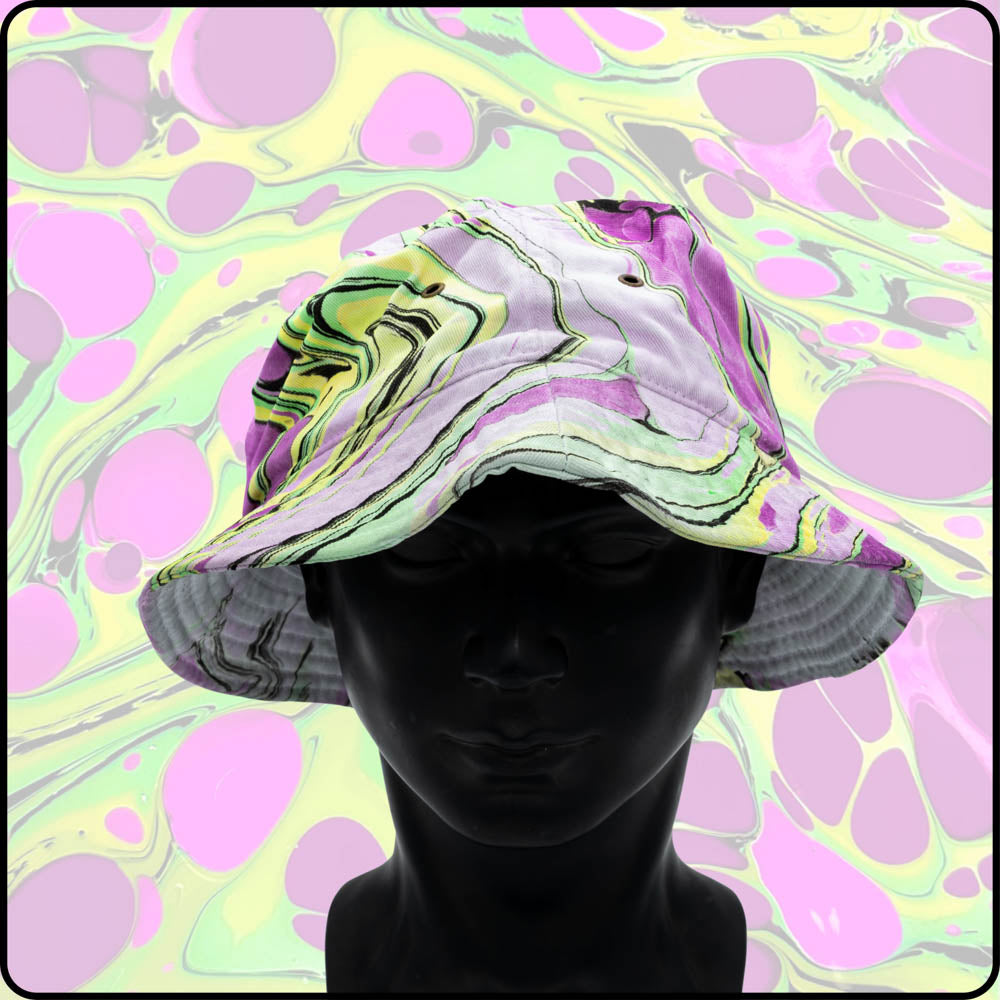 Toxic Waste UV Hydro-Dipped Bucket Hat | Festival Marble Hat – Kandies ...