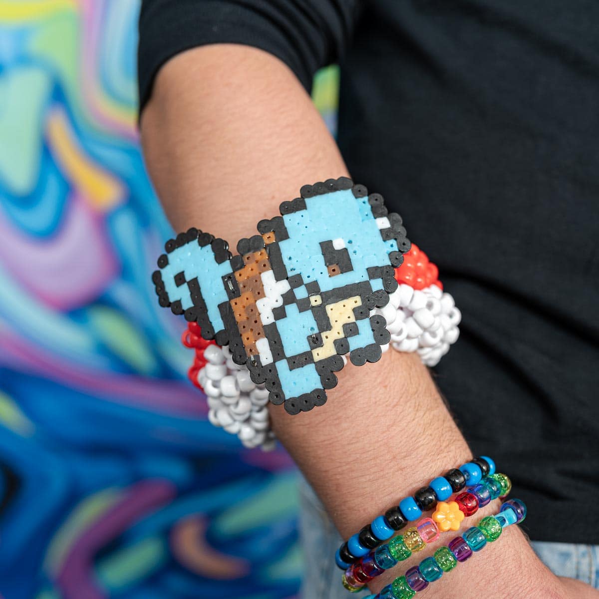 Squirtle Kandi Cuff | Festival Rave Bracelet | Handmade Cuff Bracelet ...