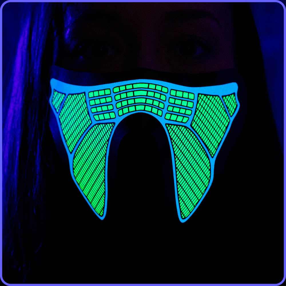 Subzero LED Sound Reactive Mask | Festival Rave Face Mask | Light Up ...